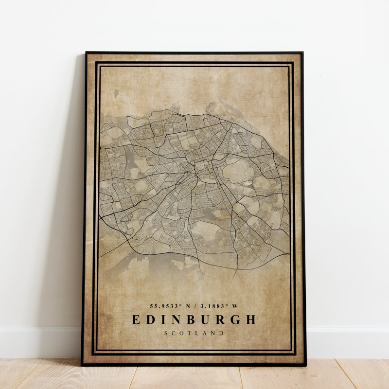 Edinburgh Map - Vintage – Love You Scotland