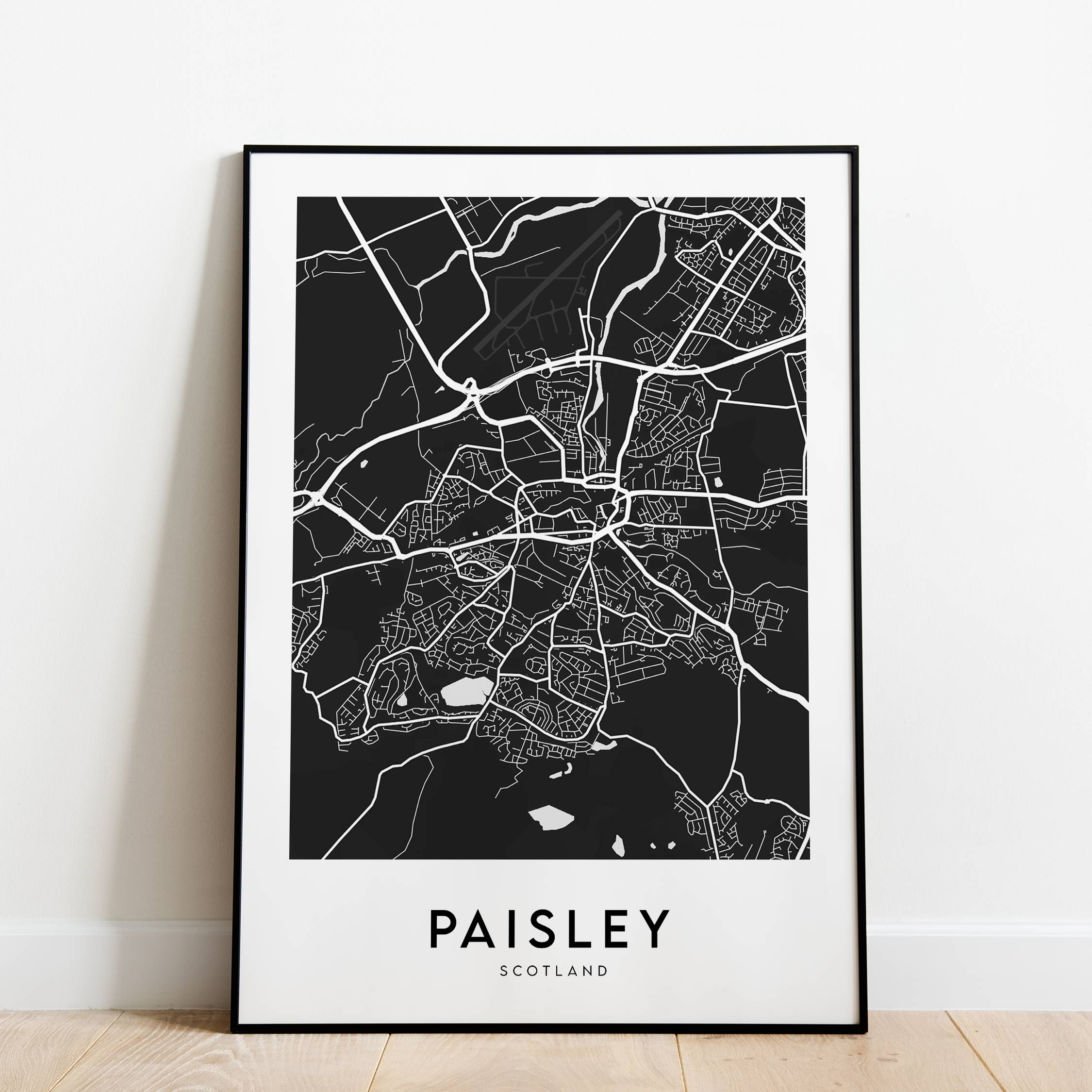 Paisley Map (Black) – Love You Scotland