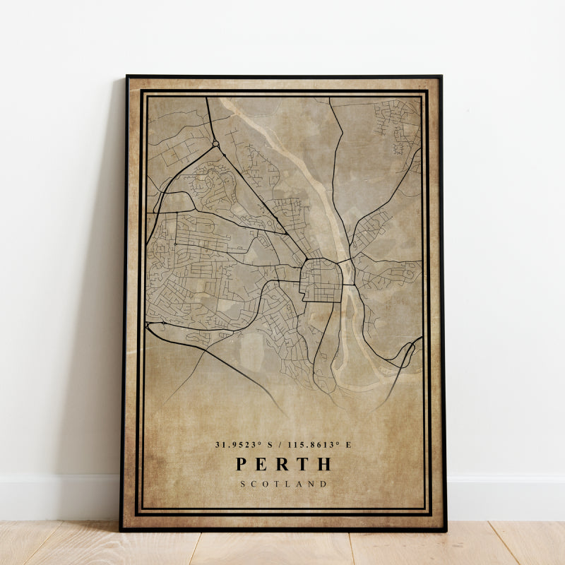 Perth Map - Vintage – Love You Scotland