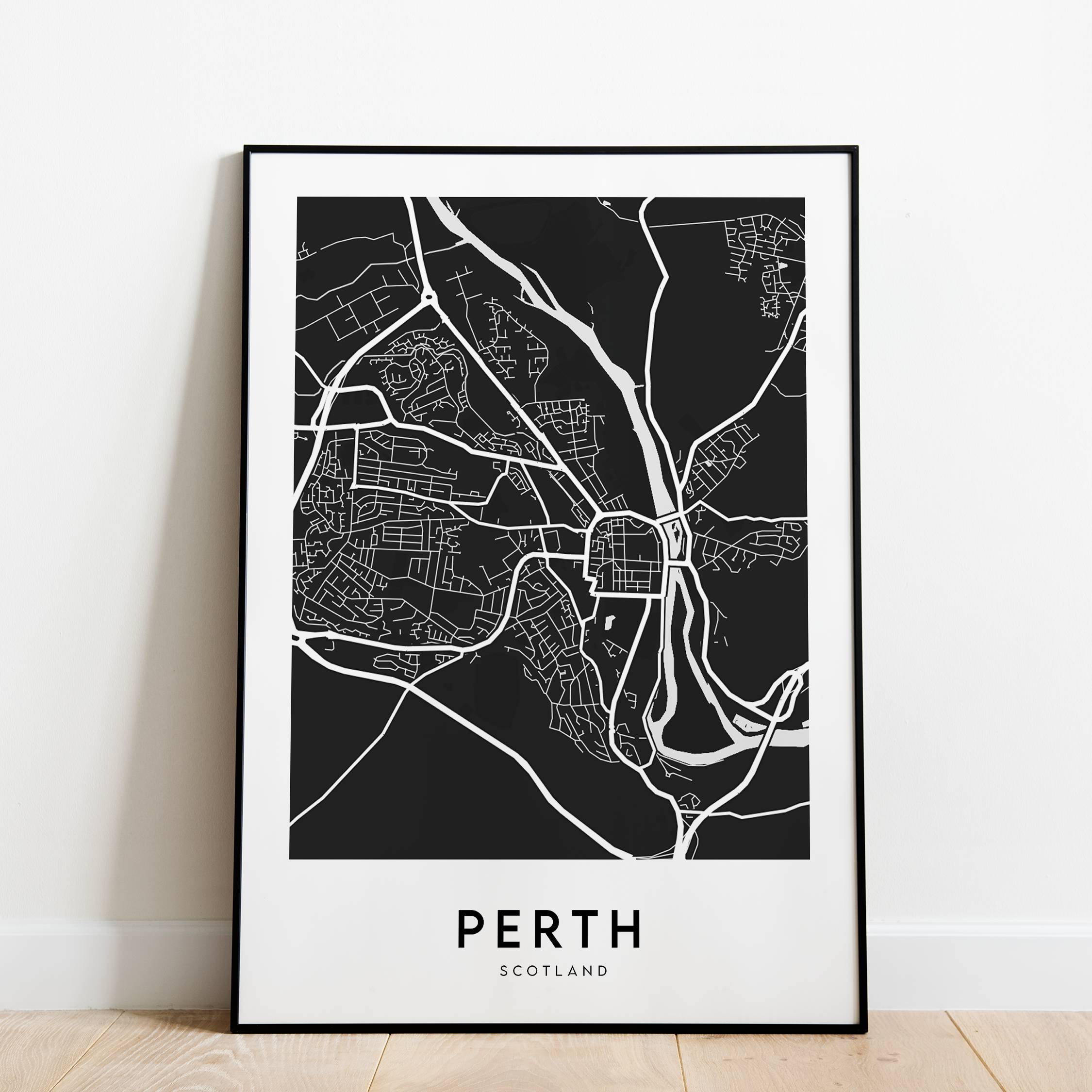 Perth Map (Black) – Love You Scotland